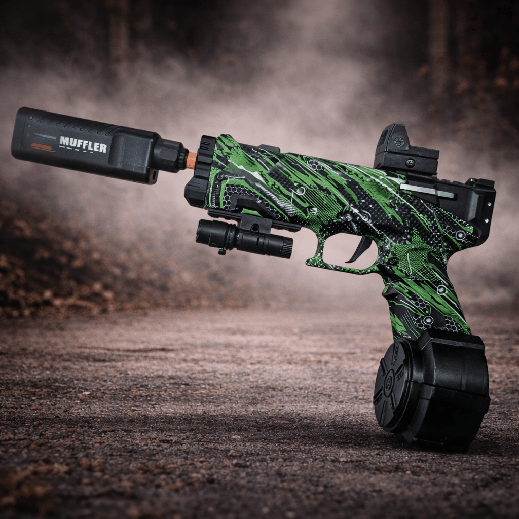 Fire Rat Gel Blaster Grøn Edition – Lys & Urban Camo – Gelblastershop.dk