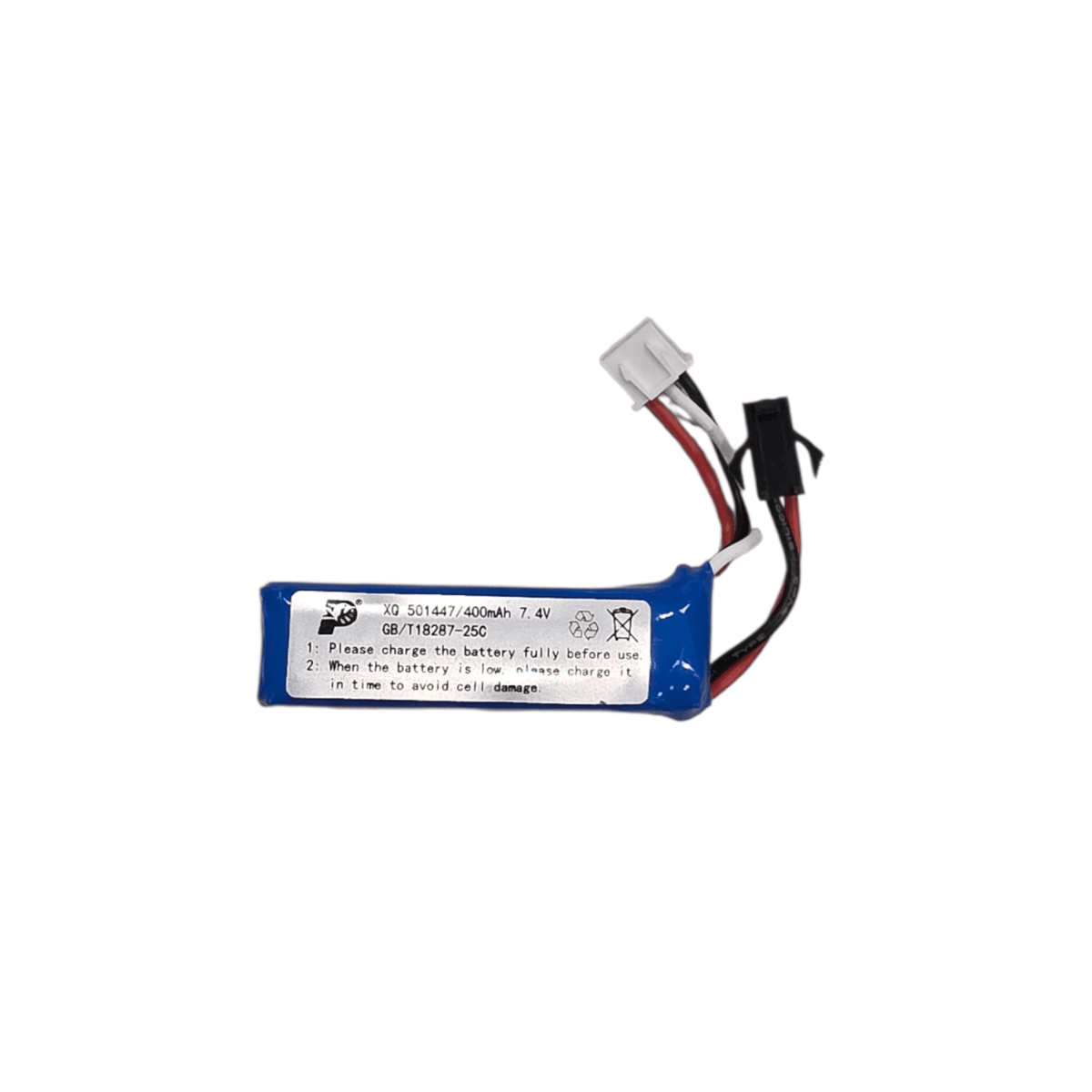 Li-ion Batteri 7.4V – 500 mAh til Gel Blasters – Gelblastershop.dk