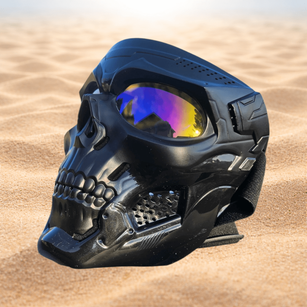 Sort Skelet Maske – Skull helmaske til spil, events – Gelblastershop.dk